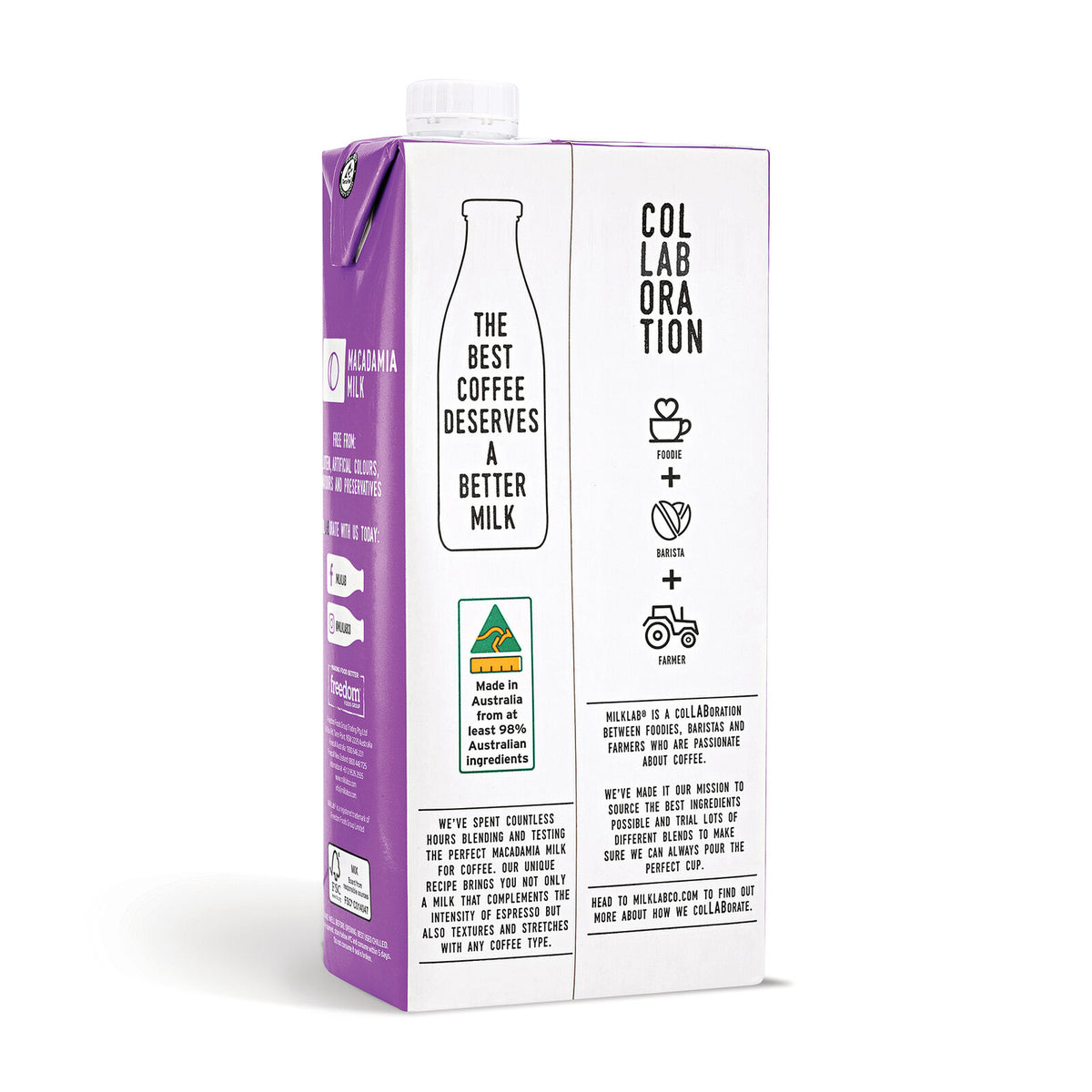 Milk Lab Macadamia Milk 8 x 1L – Milk Coffee Tea
